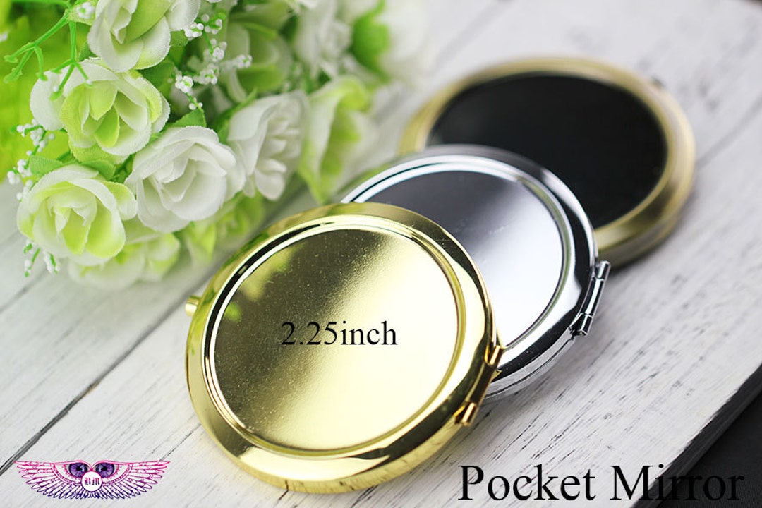 Personalized Compact Mirror Blank - Photo Frame Pocket Mirror - Metal ...