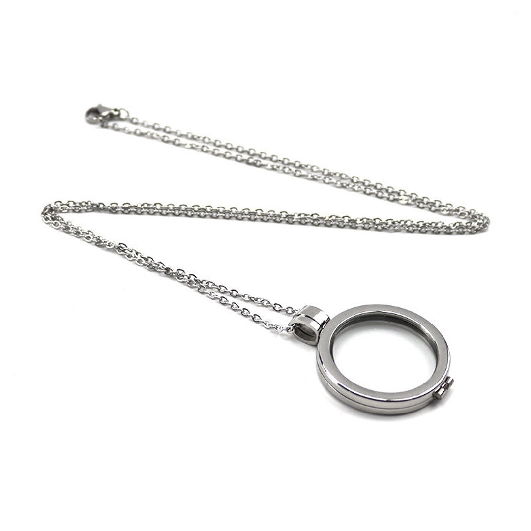 Glass Locket Stainless Steel Coin Locket Charms Locket Pendant ...