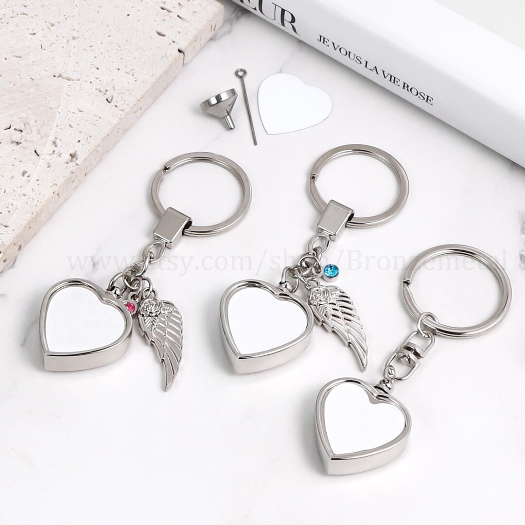 Sublimation Blank Heart Urn Keepsake Keychain, Urn Locket, Cremation ...