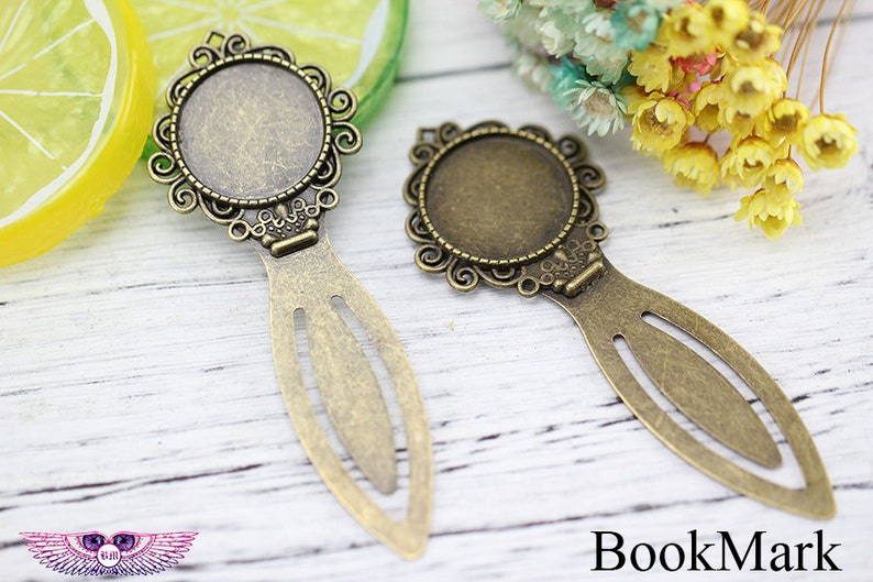 Glass Bookmark Bezel Cabochon Setting 20mm Round Bookmark - Etsy