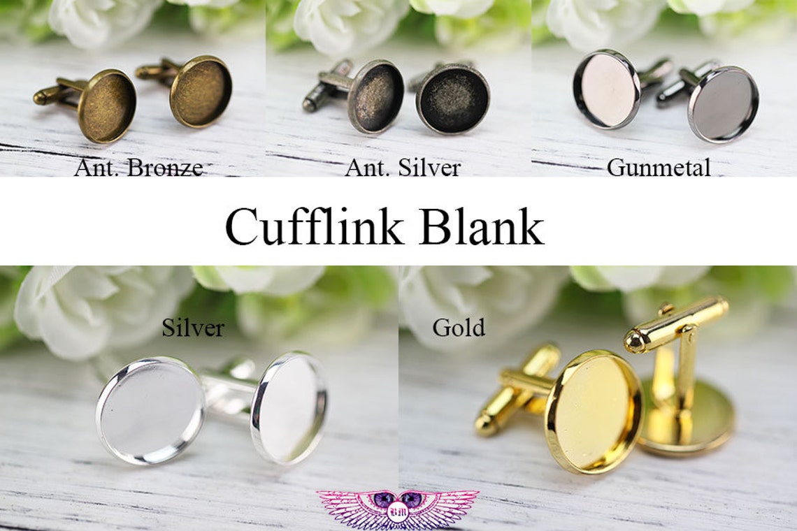 14mm Bezel Cufflink Blanks-cuff Link Sleeve Button Findings - Etsy