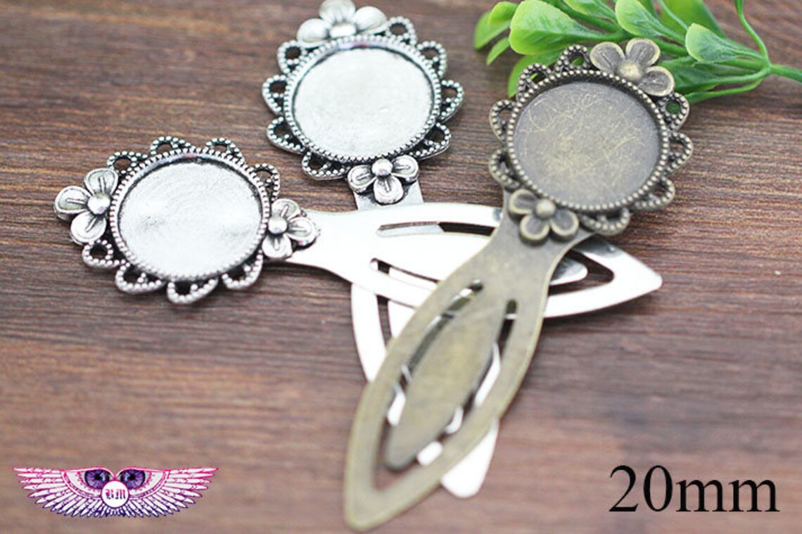 20mm Round Bookmark Base Antique Bronze Bookmark | Etsy