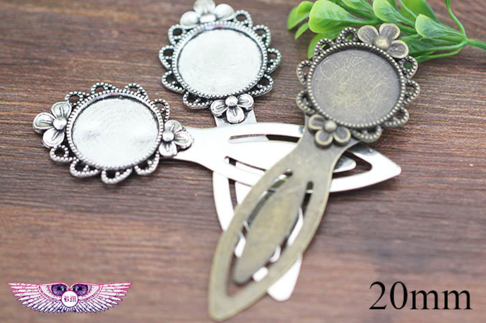 20mm Round Bookmark Base, Antique Bronze Bookmark Settings-pendant ...