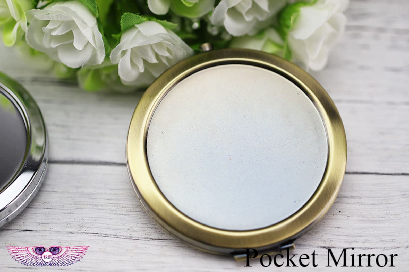 Personalized Compact Mirror Blank - Photo Frame Pocket Mirror - Metal ...