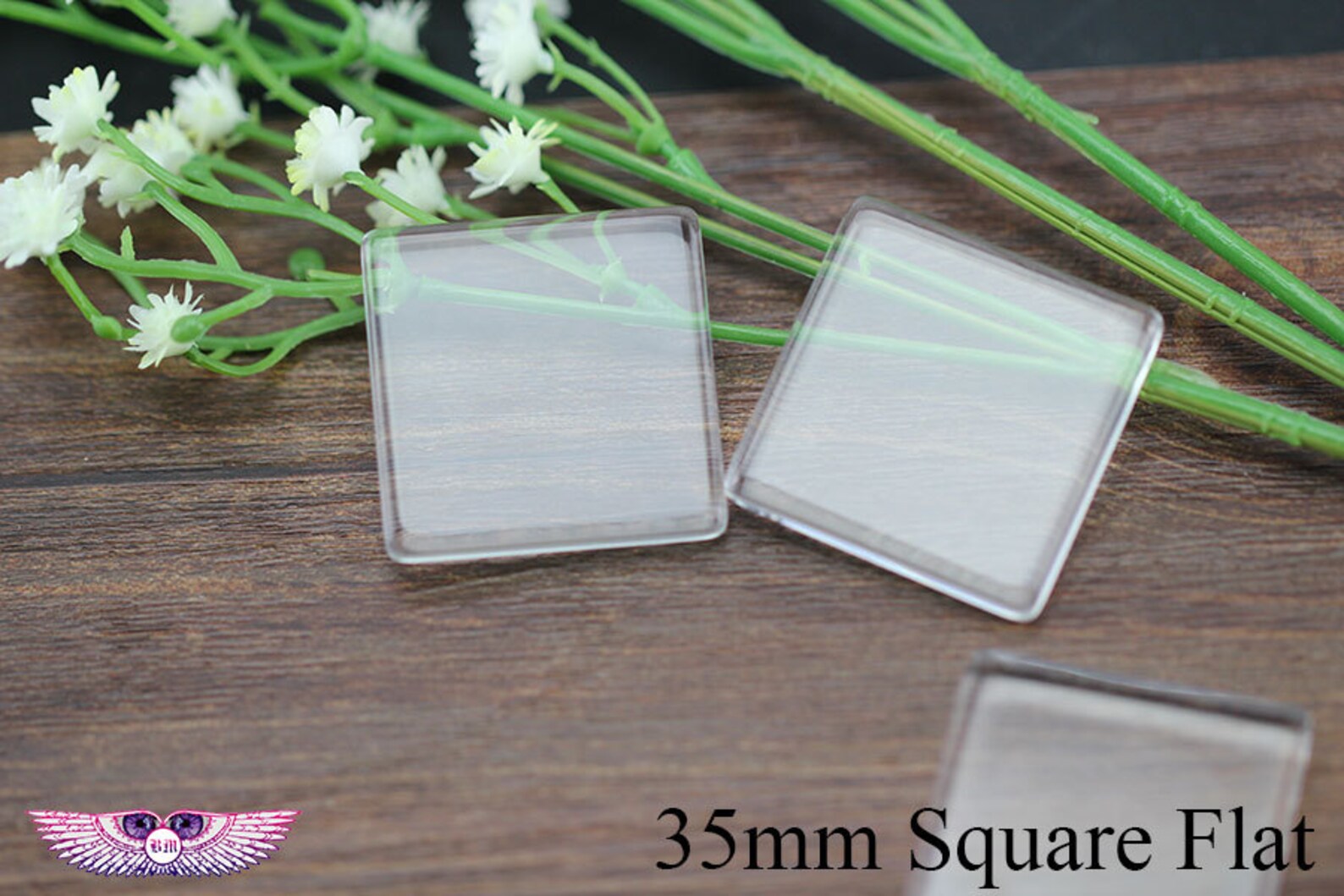 Flat Square Glass Cabochons- 35mm - Square Glass Cabochons Blank Photo ...