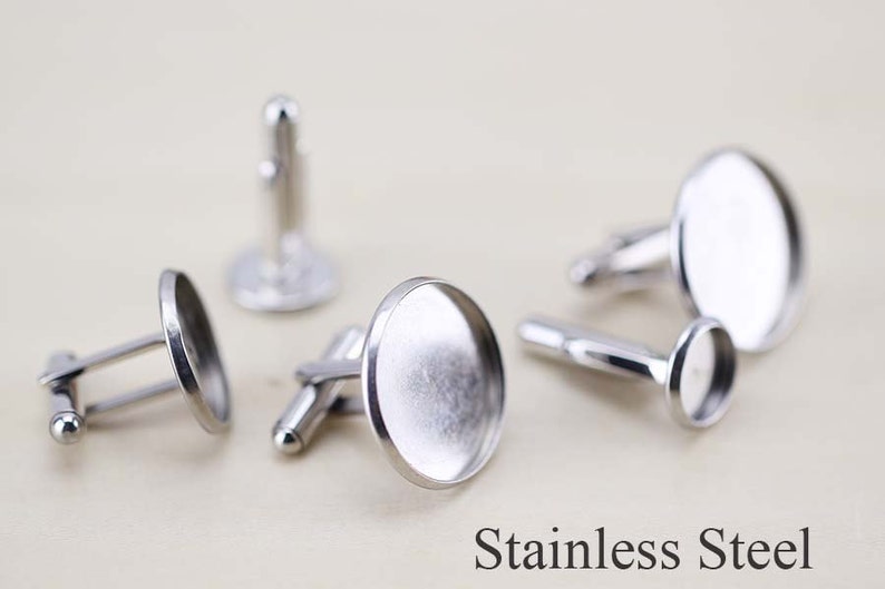 Stainless Steel Cufflink Blanks French Cufflink Base With | Etsy