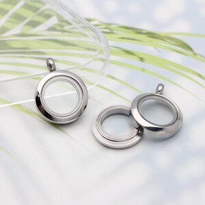 Mini Floating Locket Stainless Steel Glass Locket Living Glass Charm ...