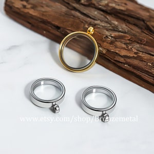 Floating Locket - Stainless Steel Glass Locket - Living Glass Charm ...