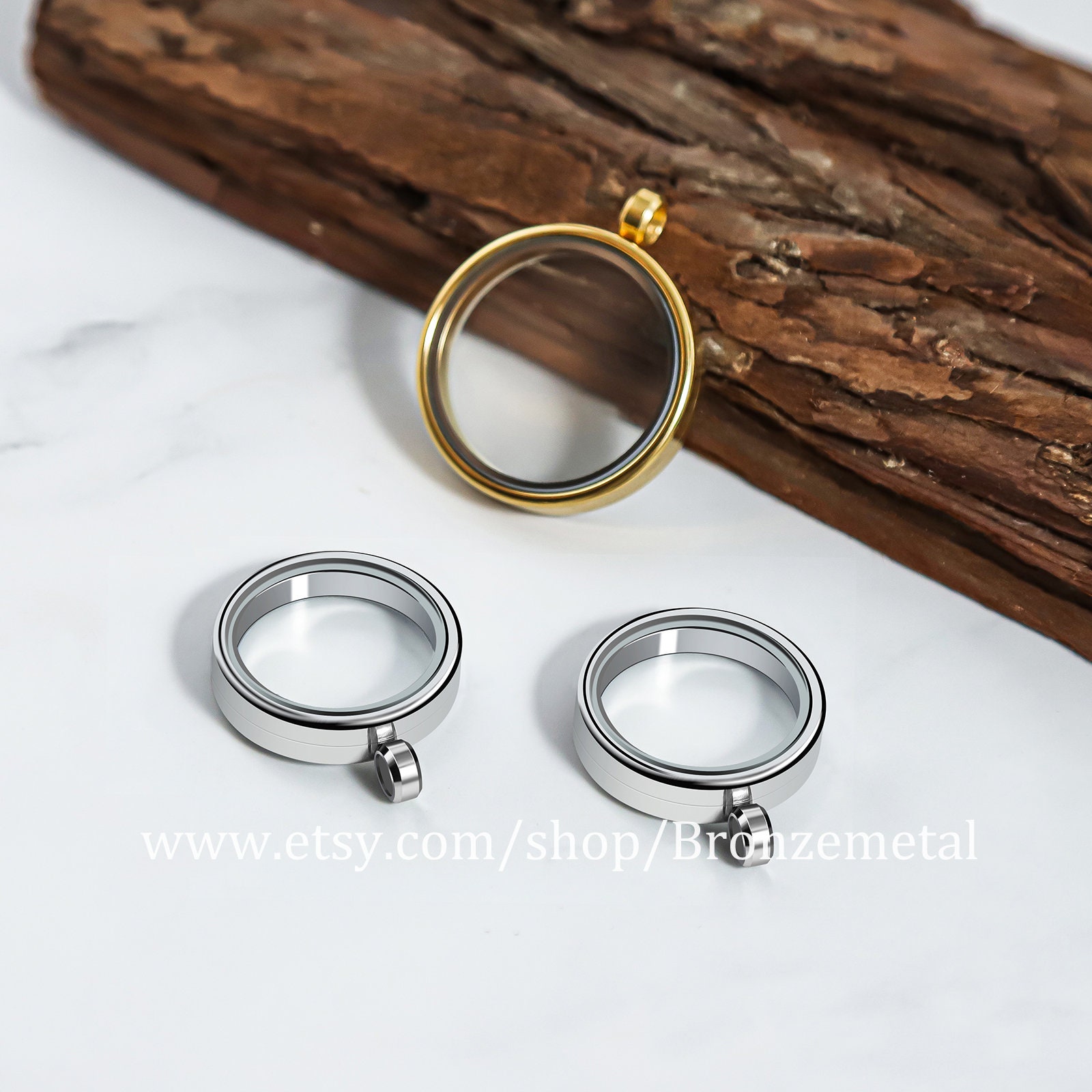 Floating Locket - Stainless Steel Glass Locket - Living Glass Charm ...