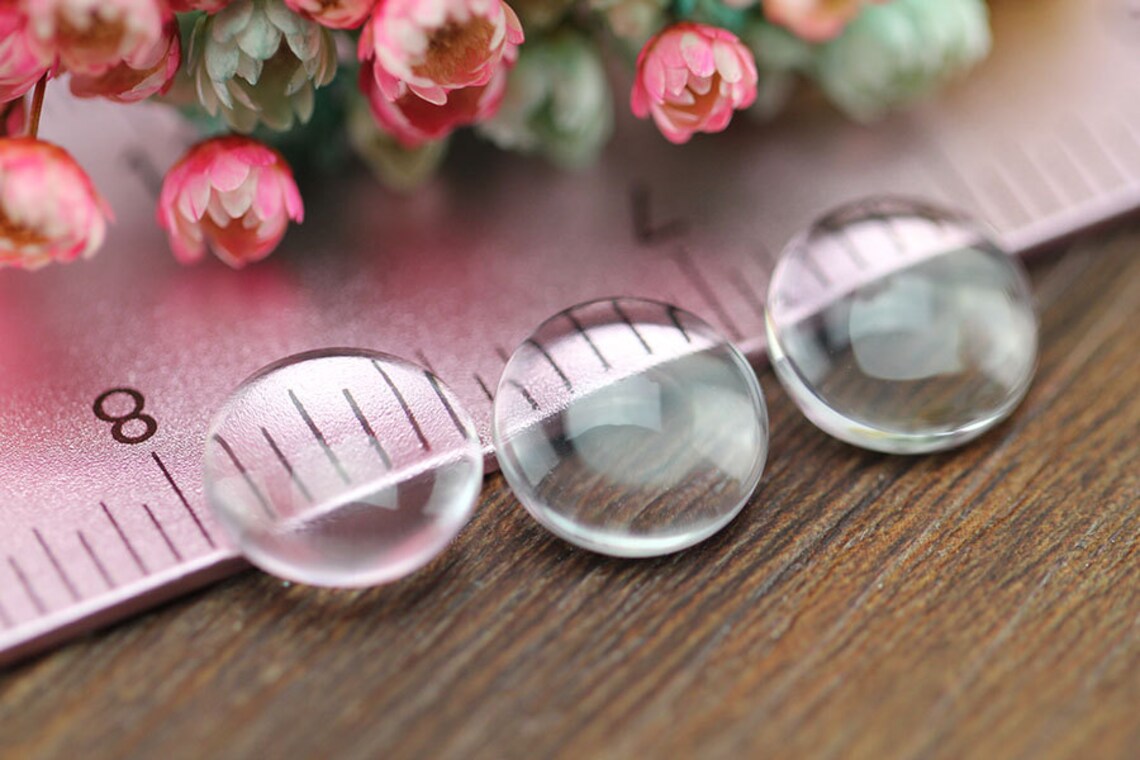 Clear Glass Cabochon 12mm Round - 0.5inch Domed Glass Cabochon 12mm ...