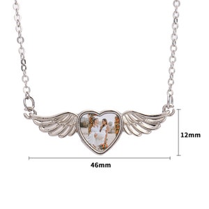 2pack Sublimation Wing Photo Charms Necklace Angel Wing Pendant ...