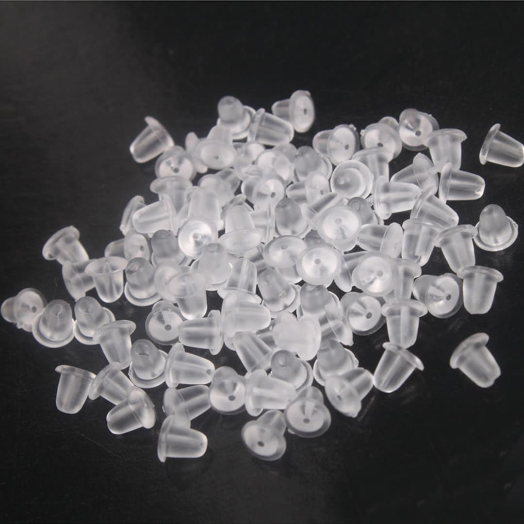 Clear Earring Backs Safety Rubber Bullet Earring Clutch Hypoallergenic ...