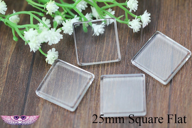 Flat Square Glass Cabochons High Clarity 25mm 1 Inch Square | Etsy