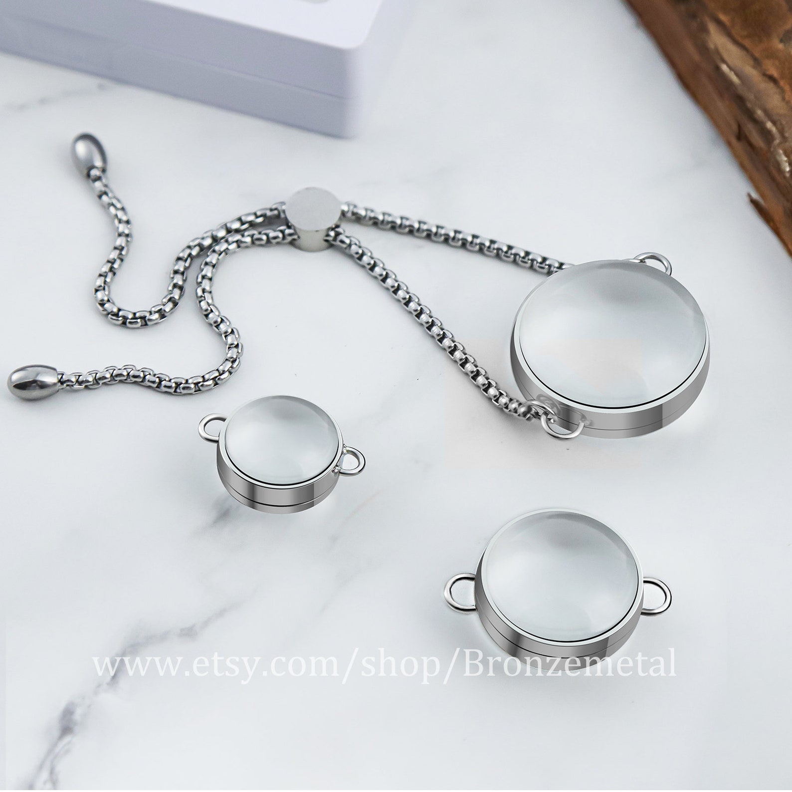 Glass Locket Bracelet - Fillable Clear Locket Bangle for Ash Flower ...