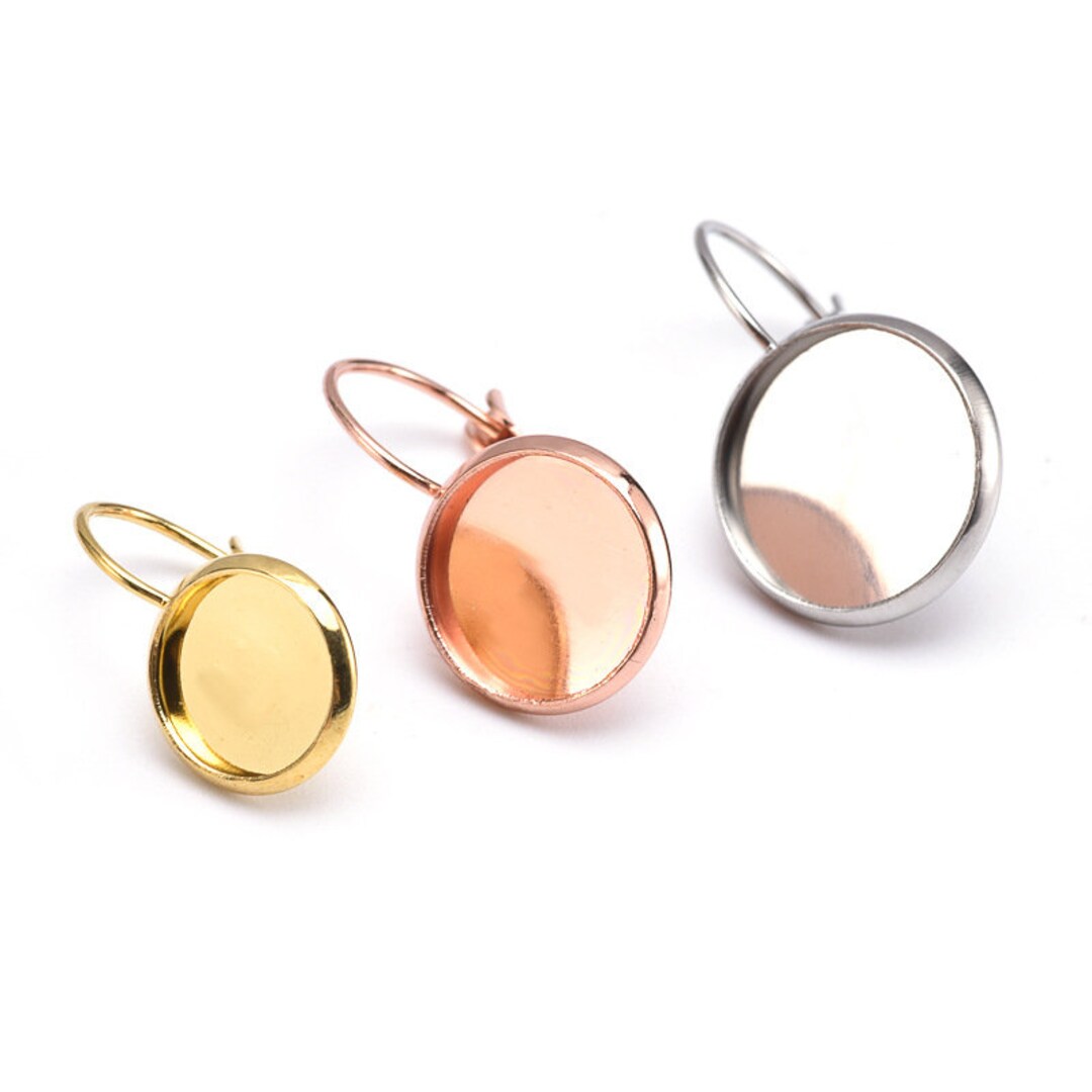 Surgical Steel Bezel French Earring Bases Blanks Earring Base Blank ...