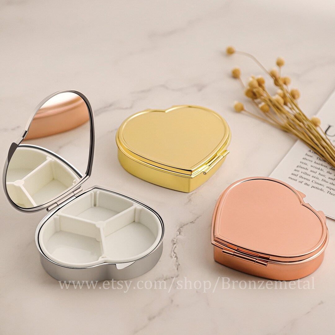3days Mirror Pill Box Contrainer - Compart Mirror Pill Box - Weekly ...