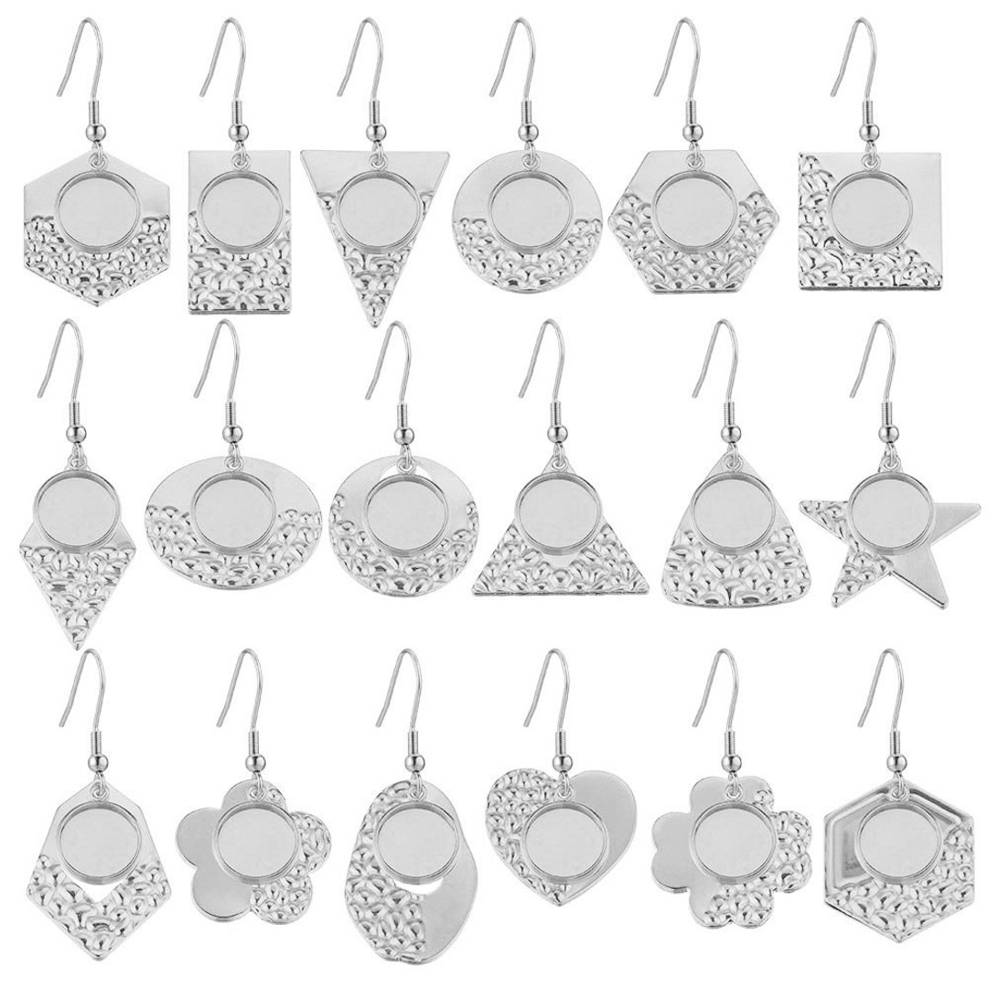 Dangle Earring Blanks Geometry Bezel Earring Blanks Surgical Steel ...
