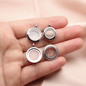 Mini Floating Locket Stainless Steel Glass Locket Living Glass Charm ...