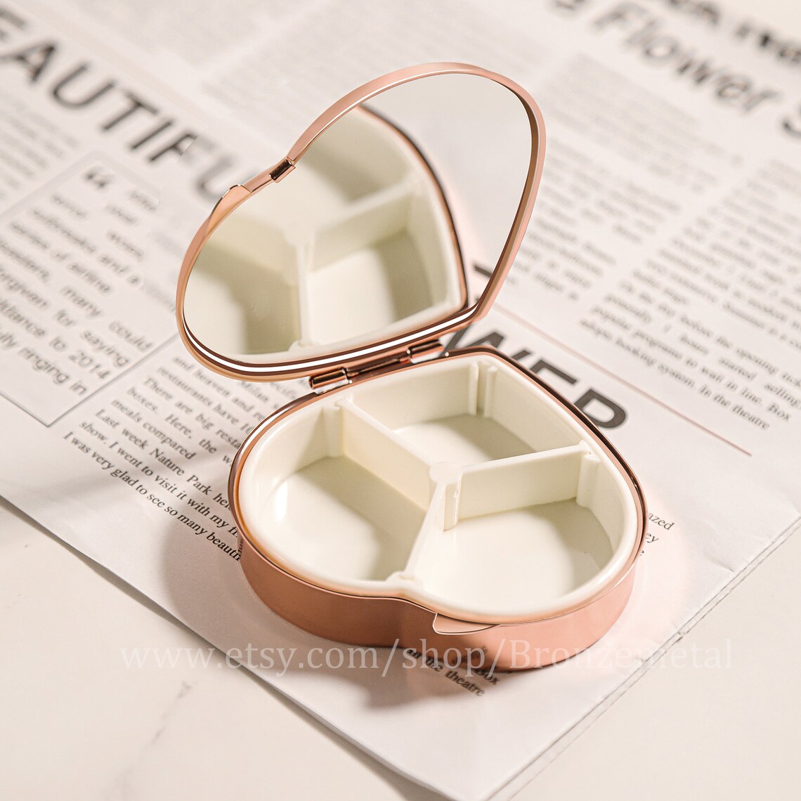 3days Mirror Pill Box Contrainer - Compart Mirror Pill Box - Weekly ...