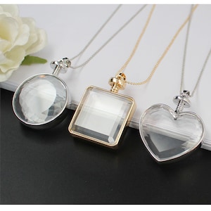 Deep Fillable Glass Locket Double Sided Case Locket for Birthstones ...