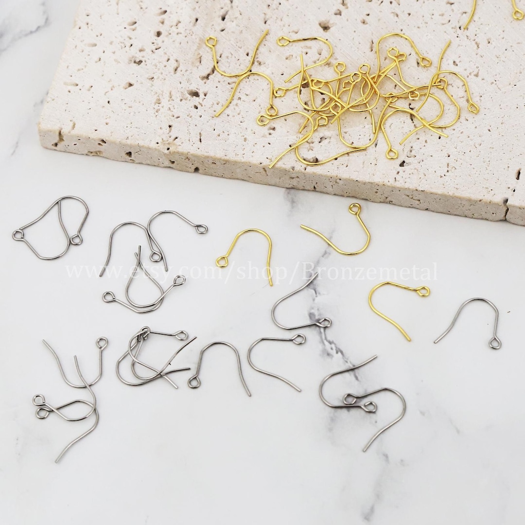 Stainless Steel U Shape Earring Wires - Fish Earring Post- 100PCS ...
