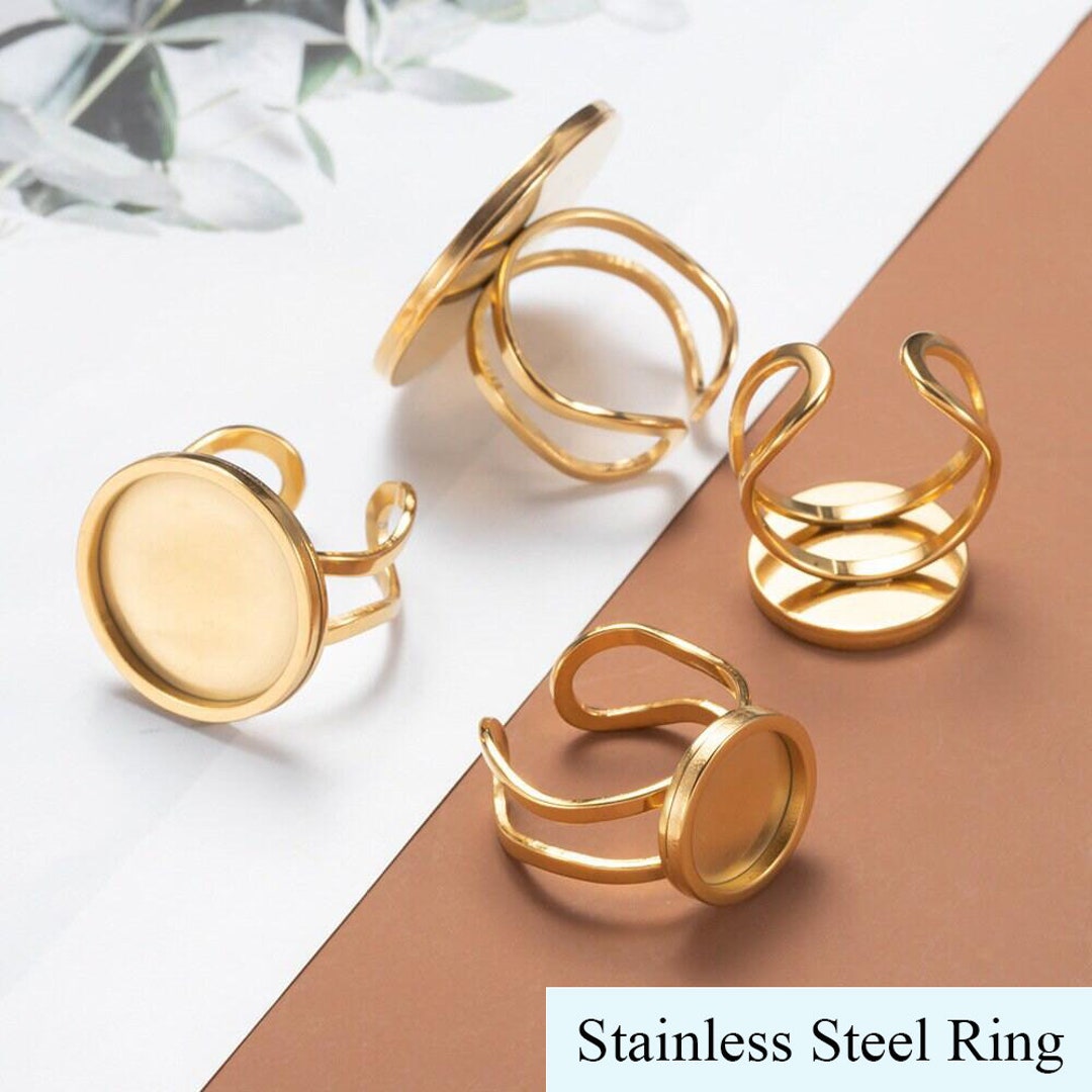 Stainless Steel Elegant Finger Ring Blanks Finger Ring Base ...