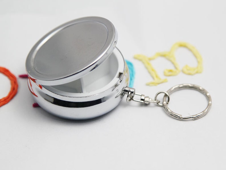Blank Compartment Pill Box Container With Key Chain Weekly - Etsy