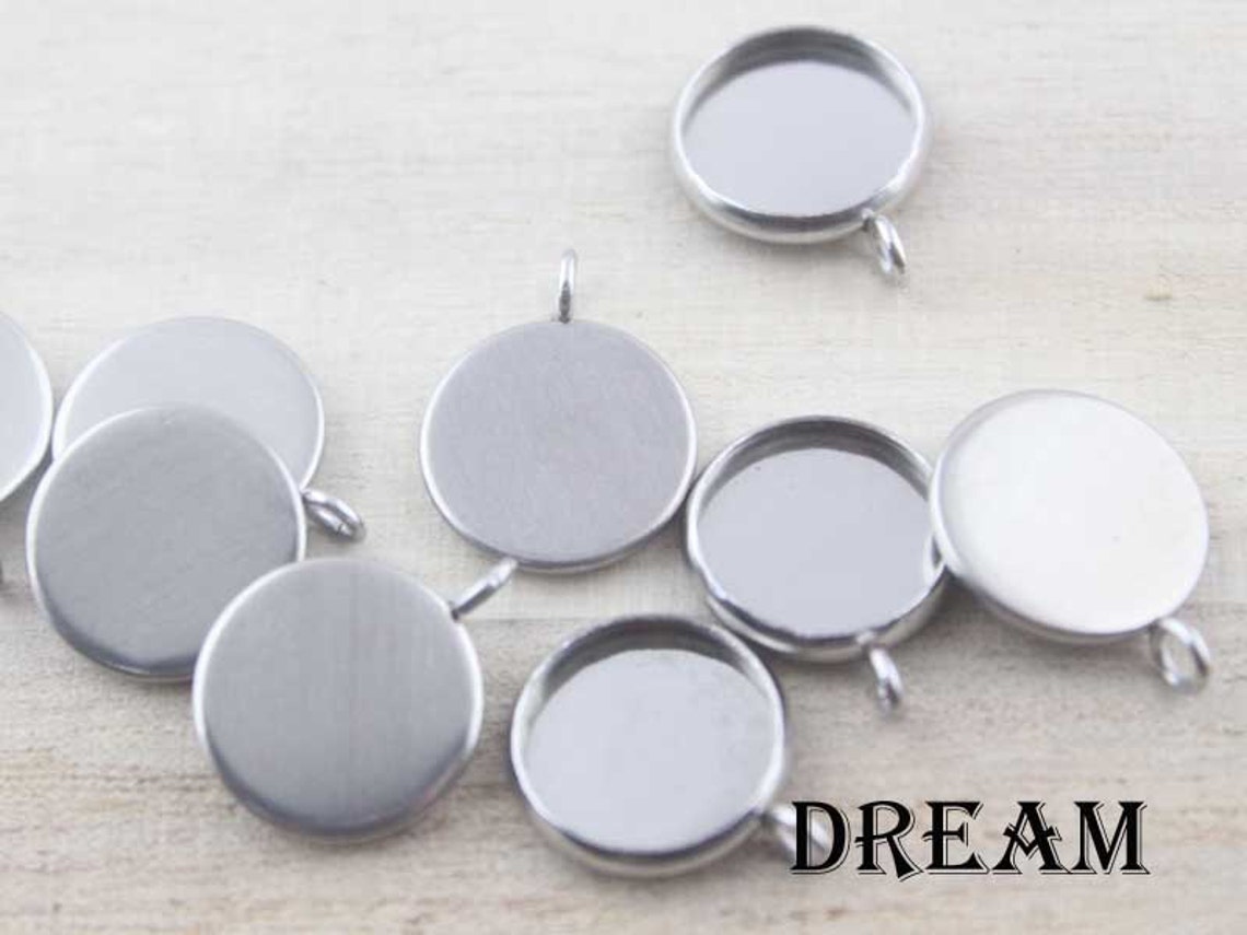 Round Bezel Cups - Stainless Steel Bezel Pendant Blanks - Recessed ...