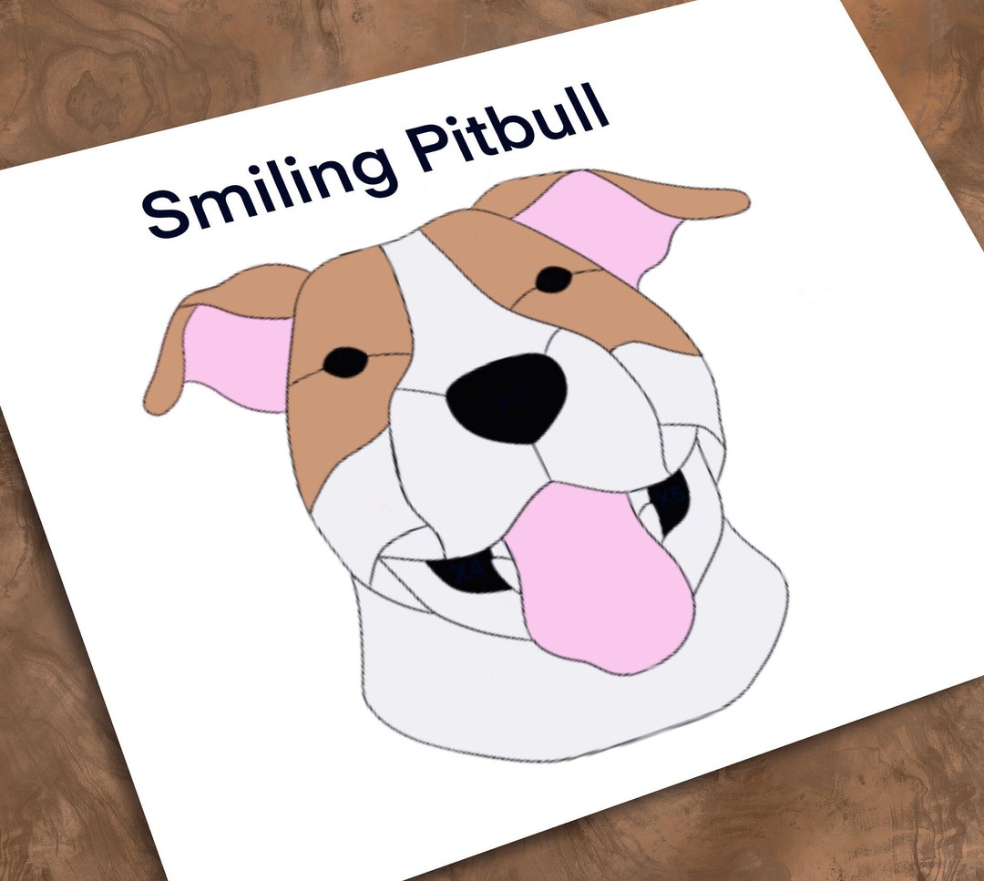 Smiling Pitbull Stained Glass *PATTERN ONLY* - Etsy