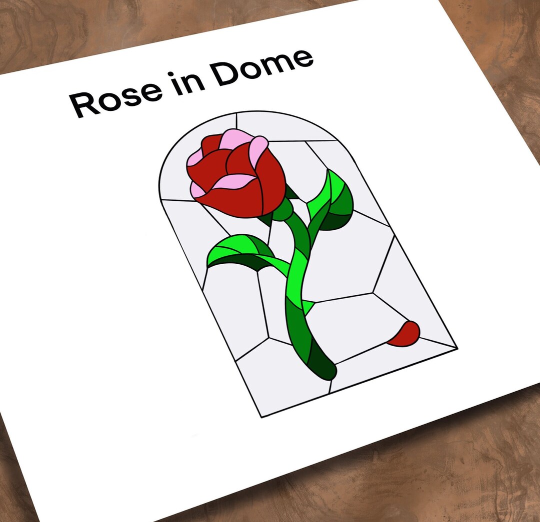 Rose in Dome Stained Glass *PATTERN ONLY* - Etsy