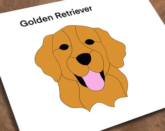 PATTERN Golden Retriever Stained Glass Pattern PDF Digital Download Dog ...