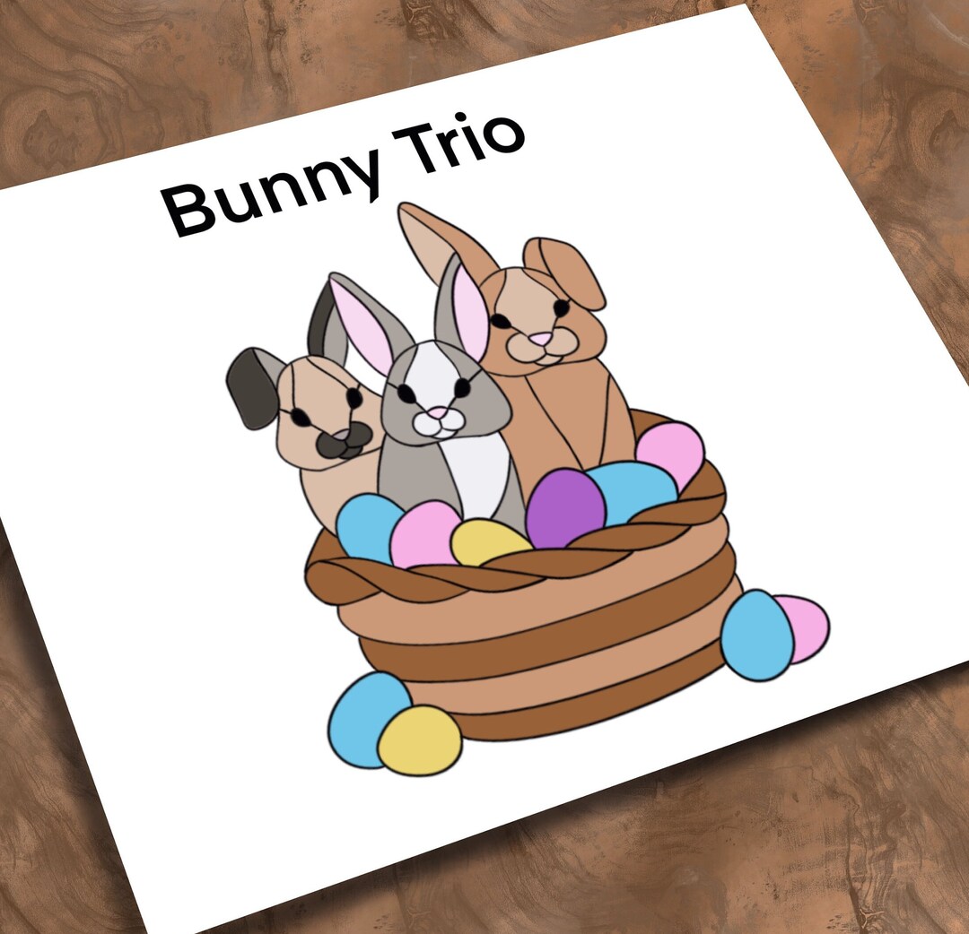 Bunny Trio Stained Glass *PATTERN ONLY* - Etsy