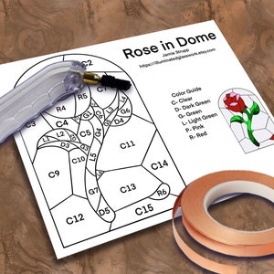 Rose in Dome Stained Glass *PATTERN ONLY* - Etsy