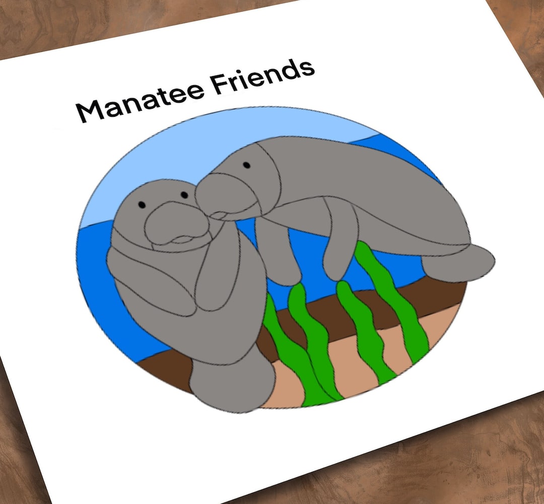Manatee Friends Stained Glass *PATTERN ONLY* - Etsy