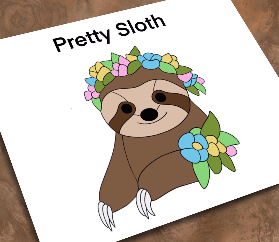 Pretty Sloth Stained Glass *PATTERN ONLY* - Etsy