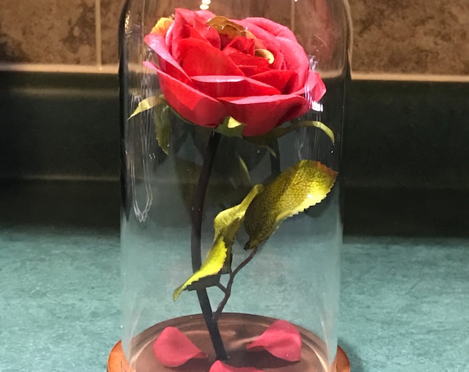 Engraved Beauty and the Beast Rose (medium) - Etsy