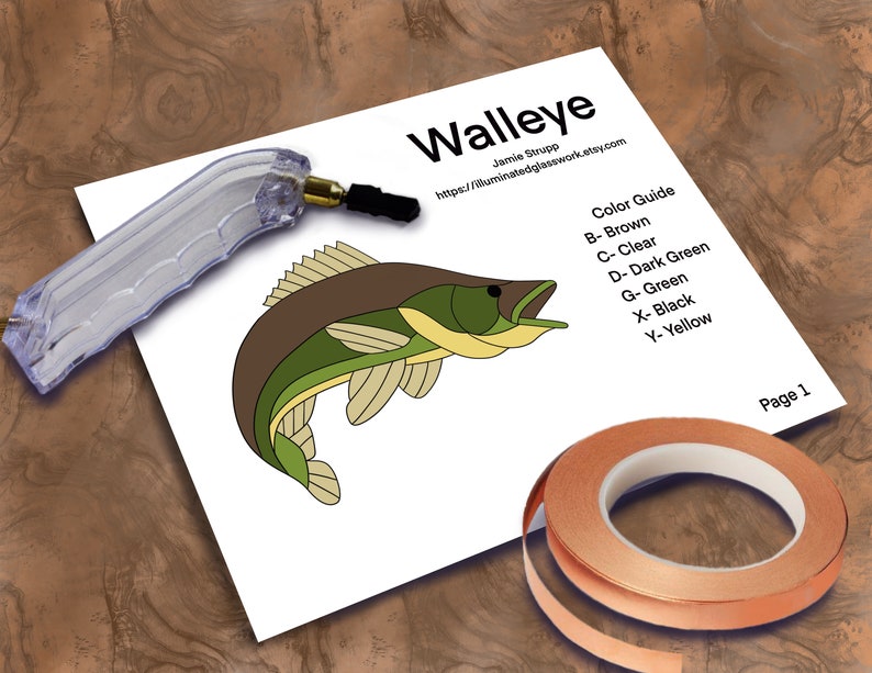 Walleye Stained Glass *PATTERN ONLY* - Etsy