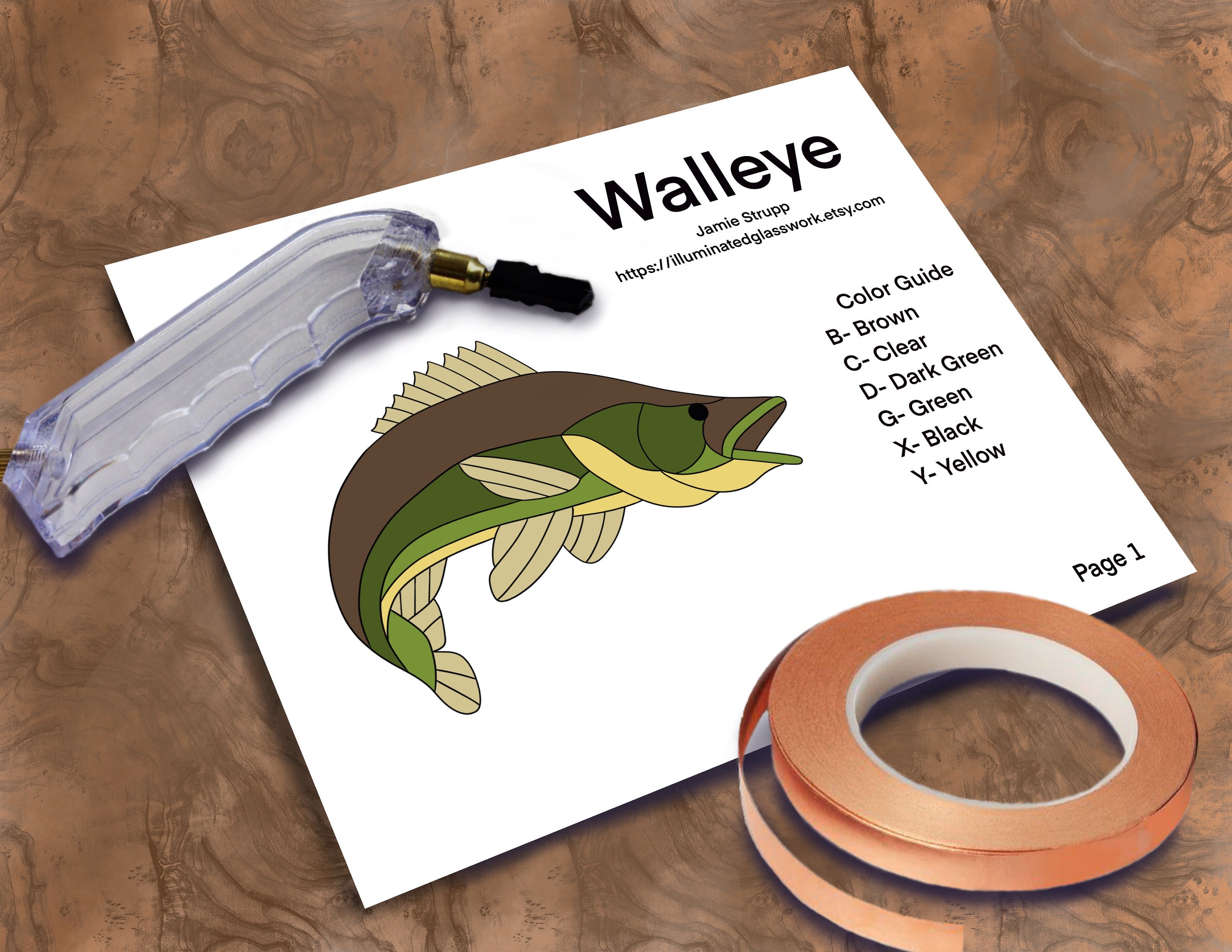 Walleye Stained Glass *PATTERN ONLY* - Etsy