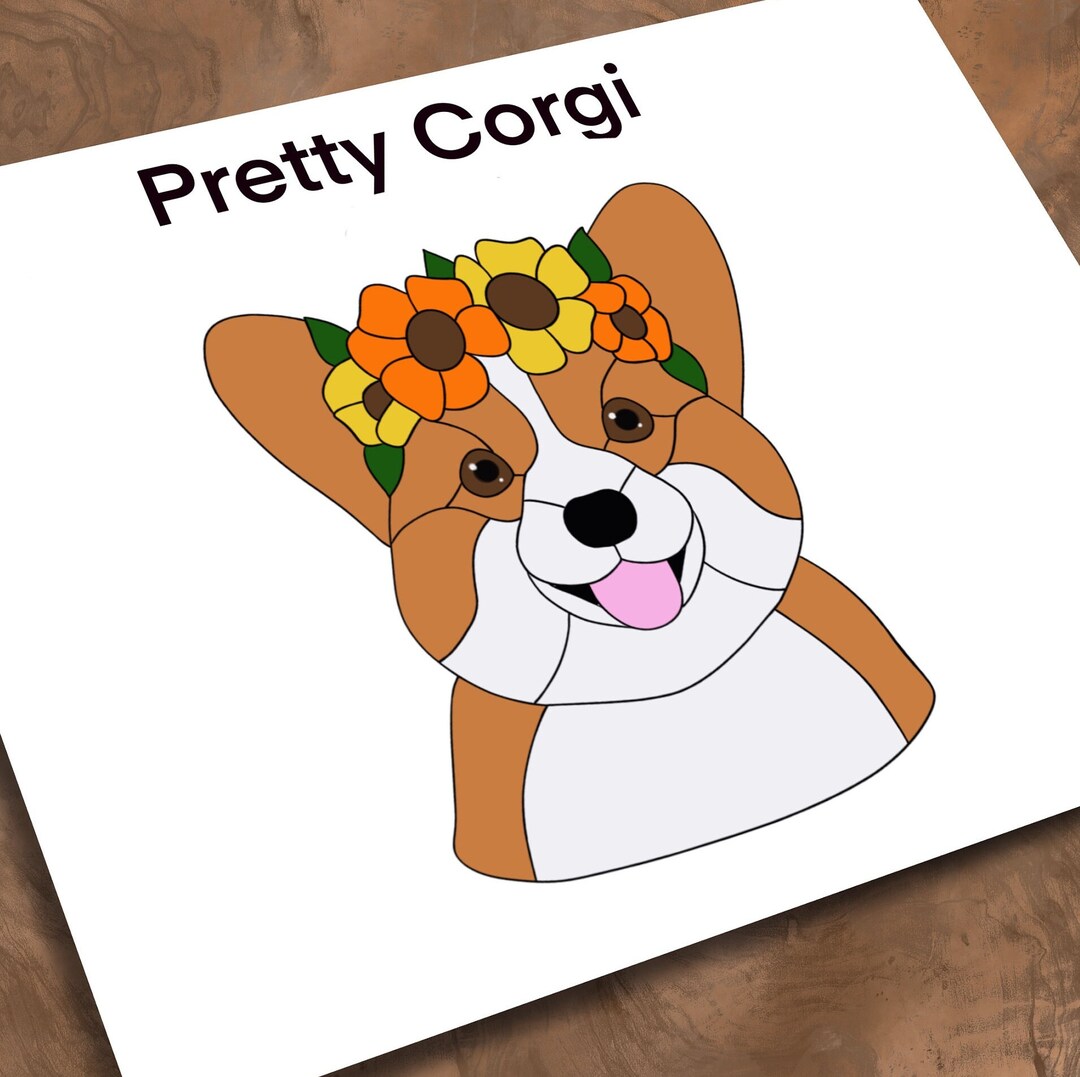 Pretty Corgi Stained Glass *PATTERN ONLY* - Etsy
