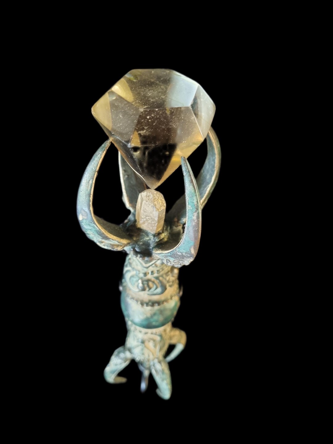 Super Activated Crystal Bronze Vajra Dorje Quartz 11" Thunderbolt ...
