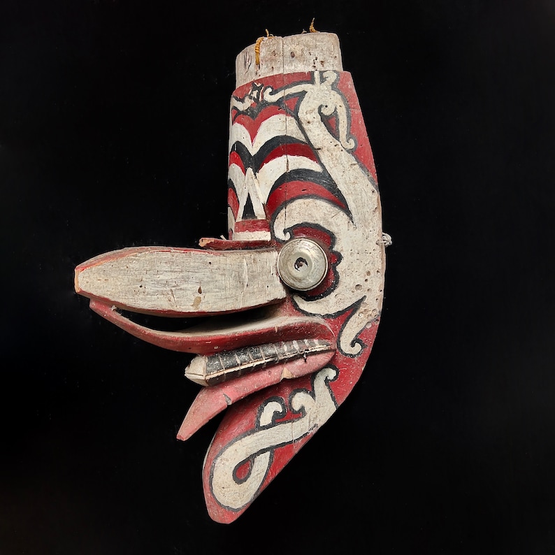 Dayak Antique Iban Hudog Mask Borneo Kalimantan Indonesia Headhunter ...