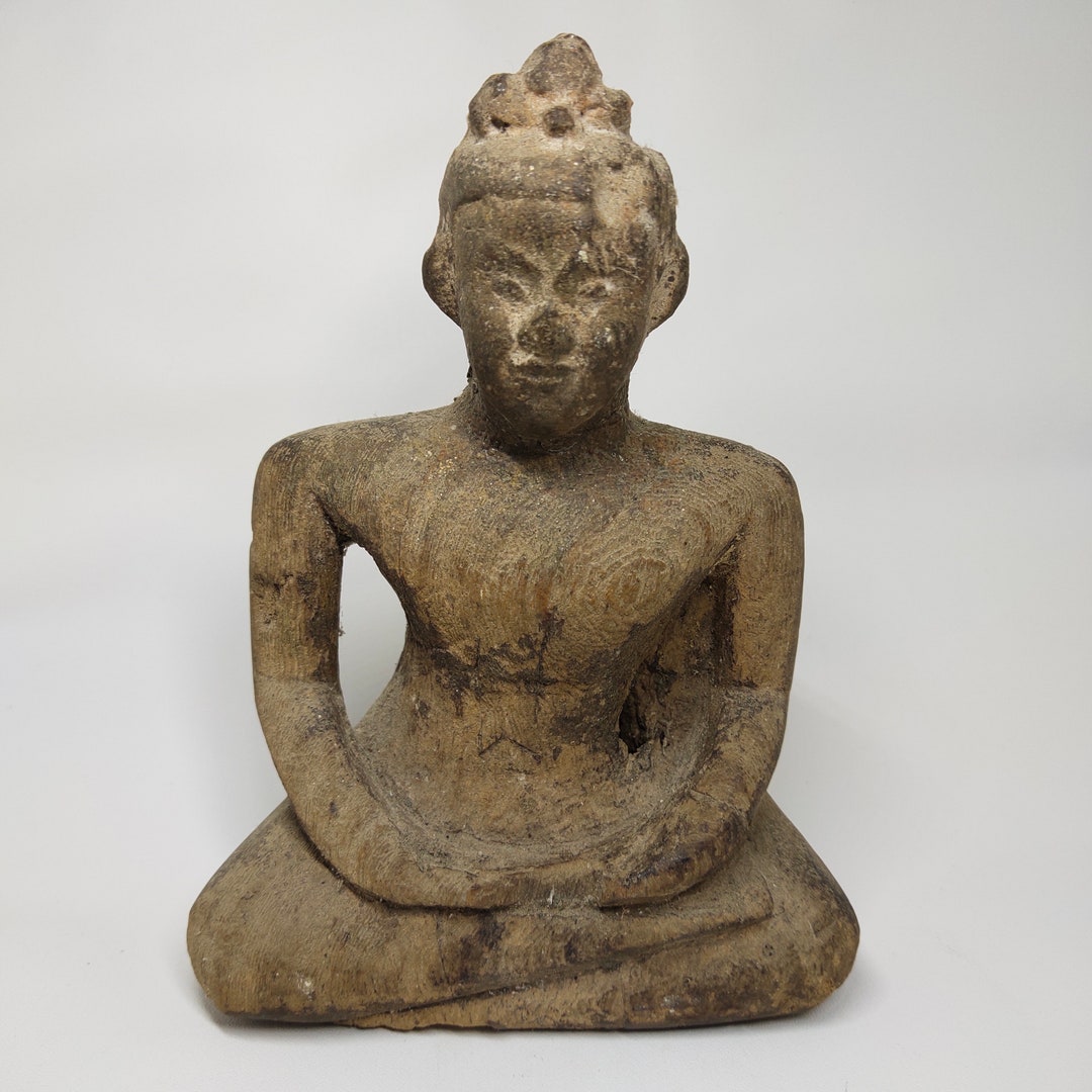 Buddha Gautama Burmese Wood Sculpture Hand Carved Meditation Mandalay ...