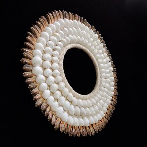 Mini Round Shell Necklace, Tribal Jewelry Display Home Decor, Orange ...