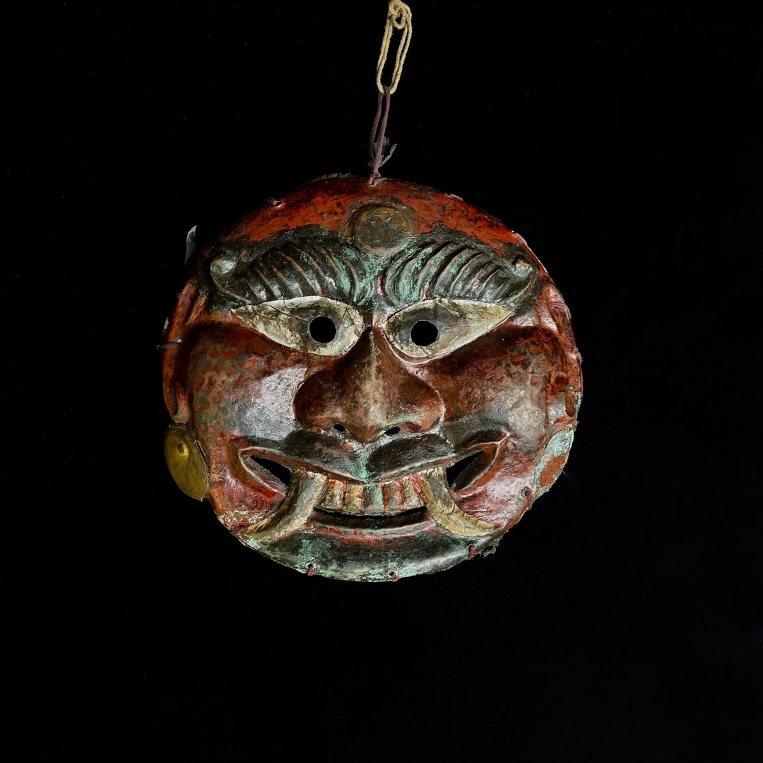 Lakhe Demon Copper Mask Nepal Rakshasa Masque 12 Tribal Tibetan ...