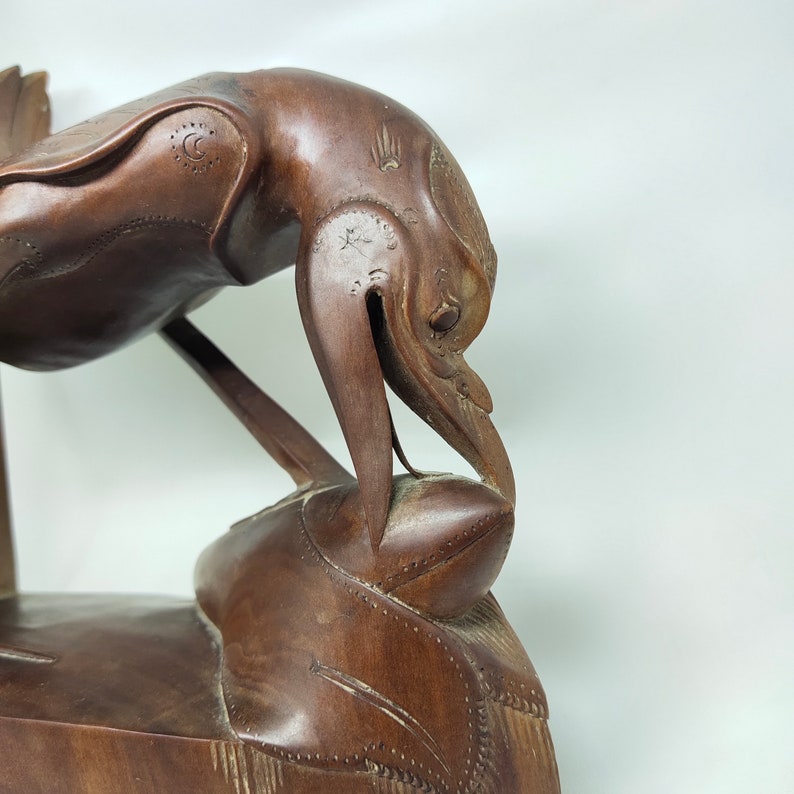 1950s Balinese Sandalwood Bird Bookend, Art Deco Pita Maha Carving - Etsy