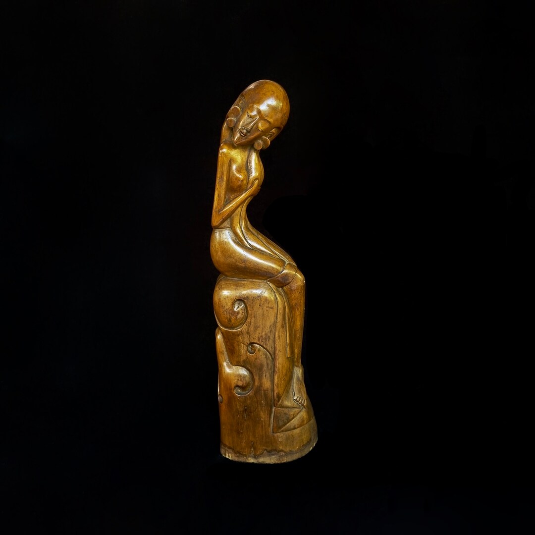 Art Deco Pita Maha Balinese Woman Statue 1930 Hand Carved Vintage ...