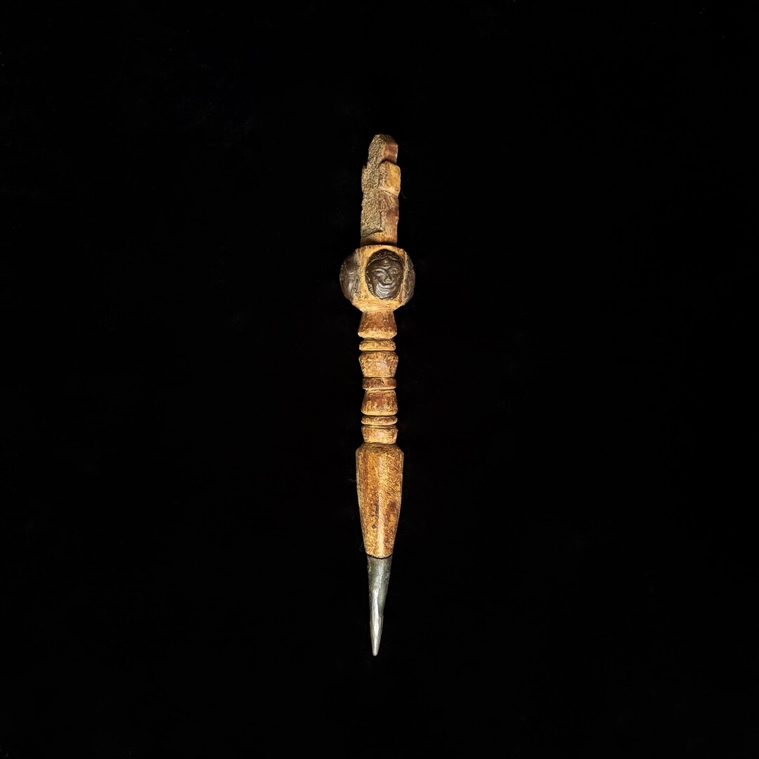 Tibetan Phurba Wooden Dagger 20th C Shamanic Wood Sculpture 12 ...
