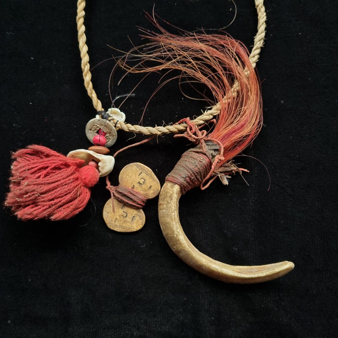 Rare Naga Tribe Amulet Talisman Necklace Naga Land Myanmar Burma India ...