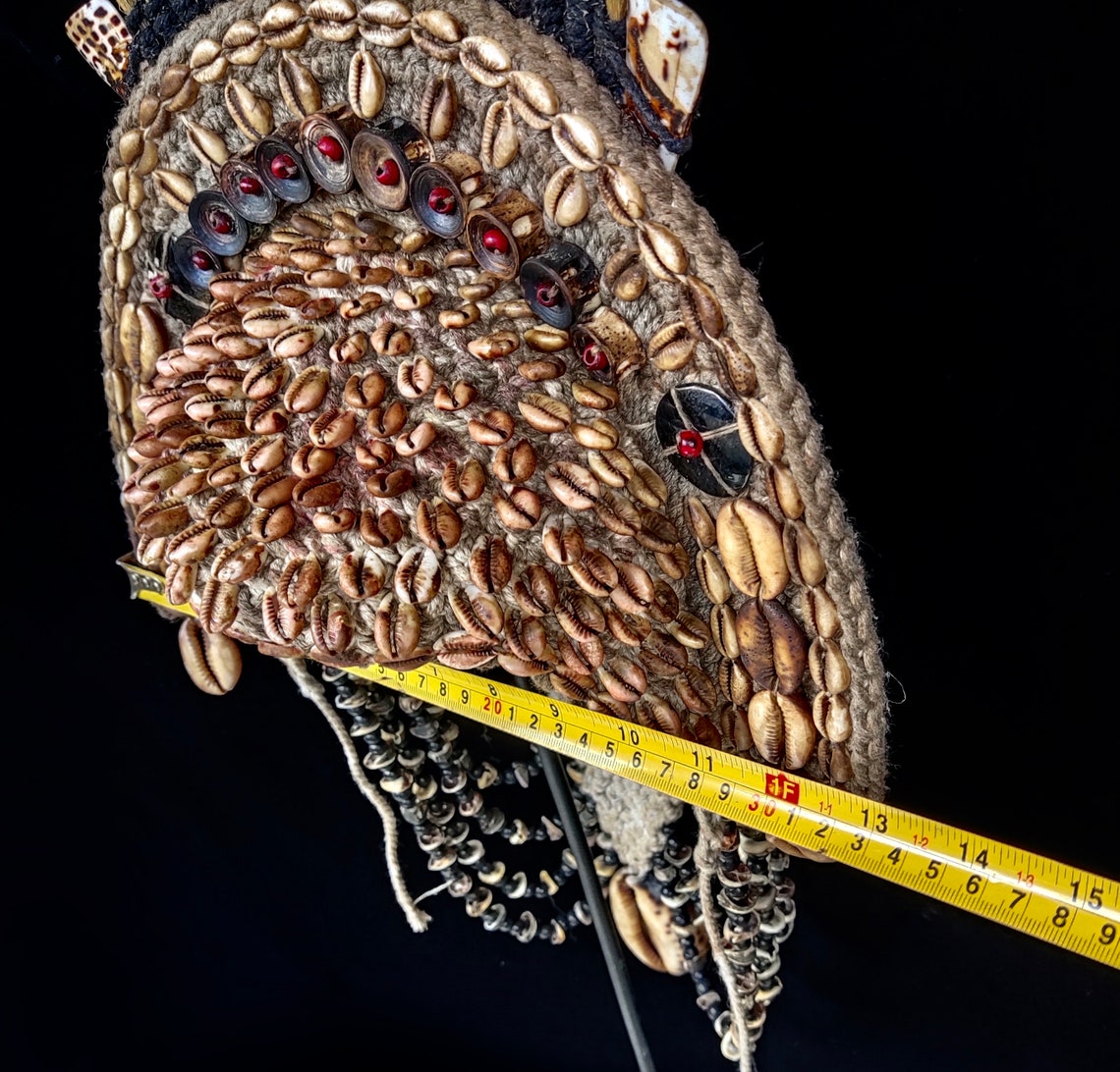 Boho Shell Tribal Headdress – Asmat Warrior Hat, Cowrie Beaded Festival ...