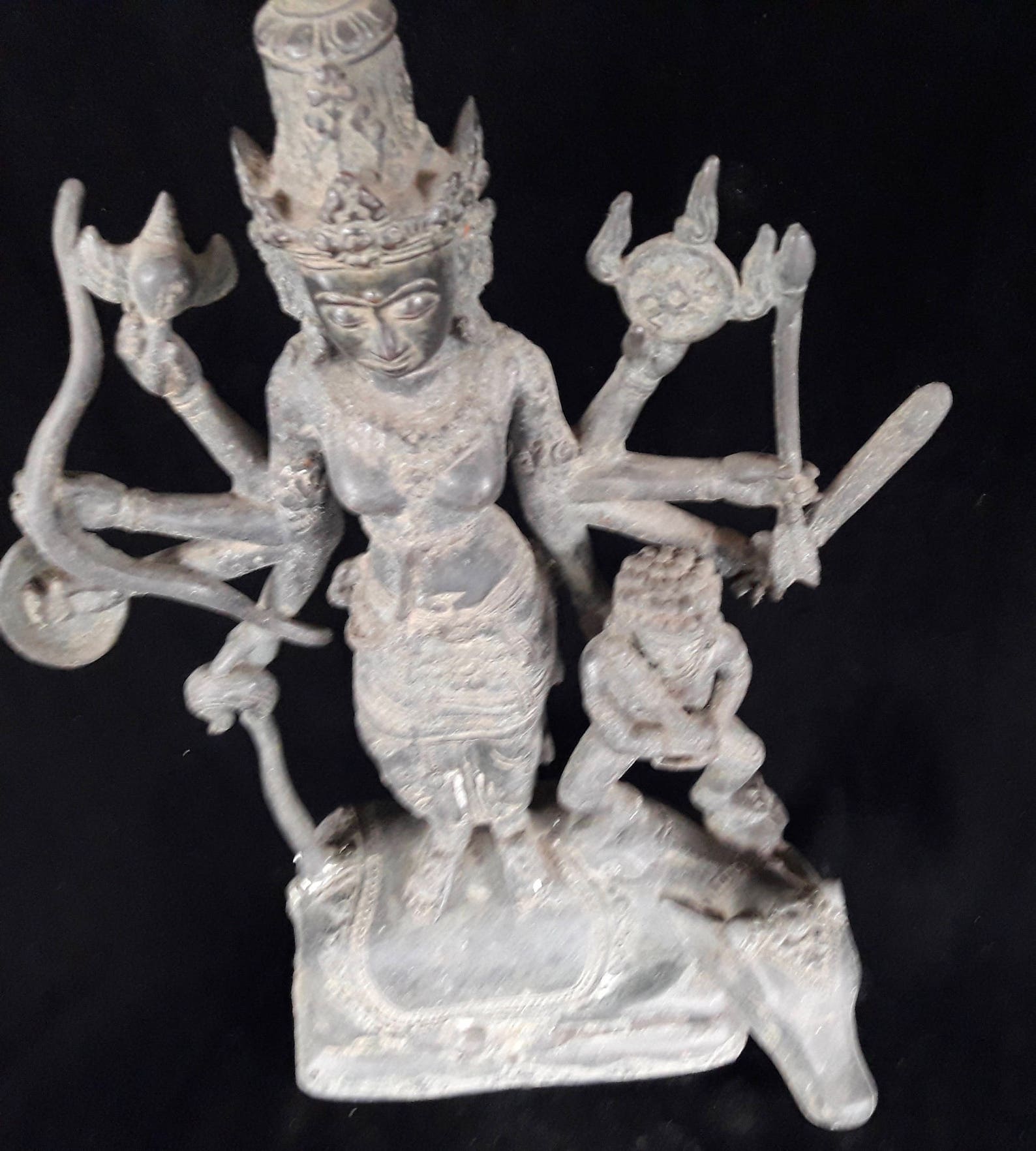 Kali Goddess Multi Hand Durga Bronze Brass Statue Hindu Stands - Etsy